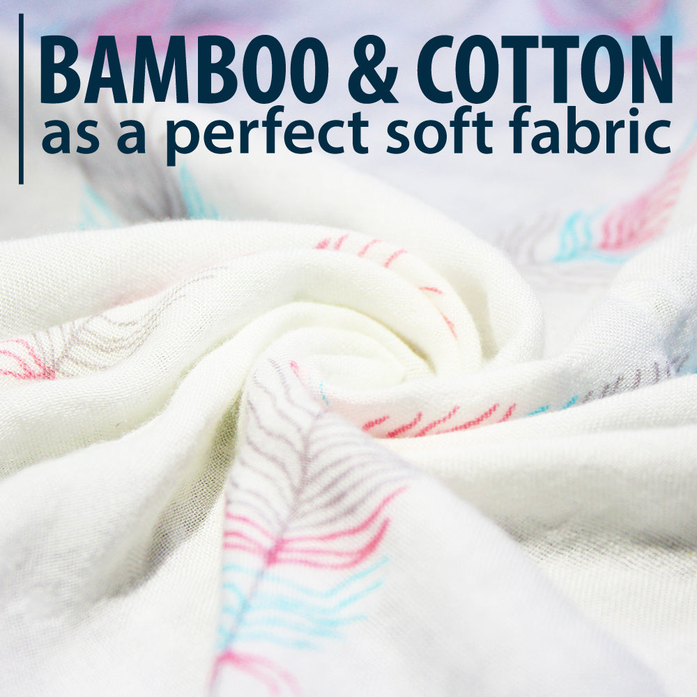 Large White/Gray Muslin Baby Wrap Bamboo Cotton Modern Organic ...